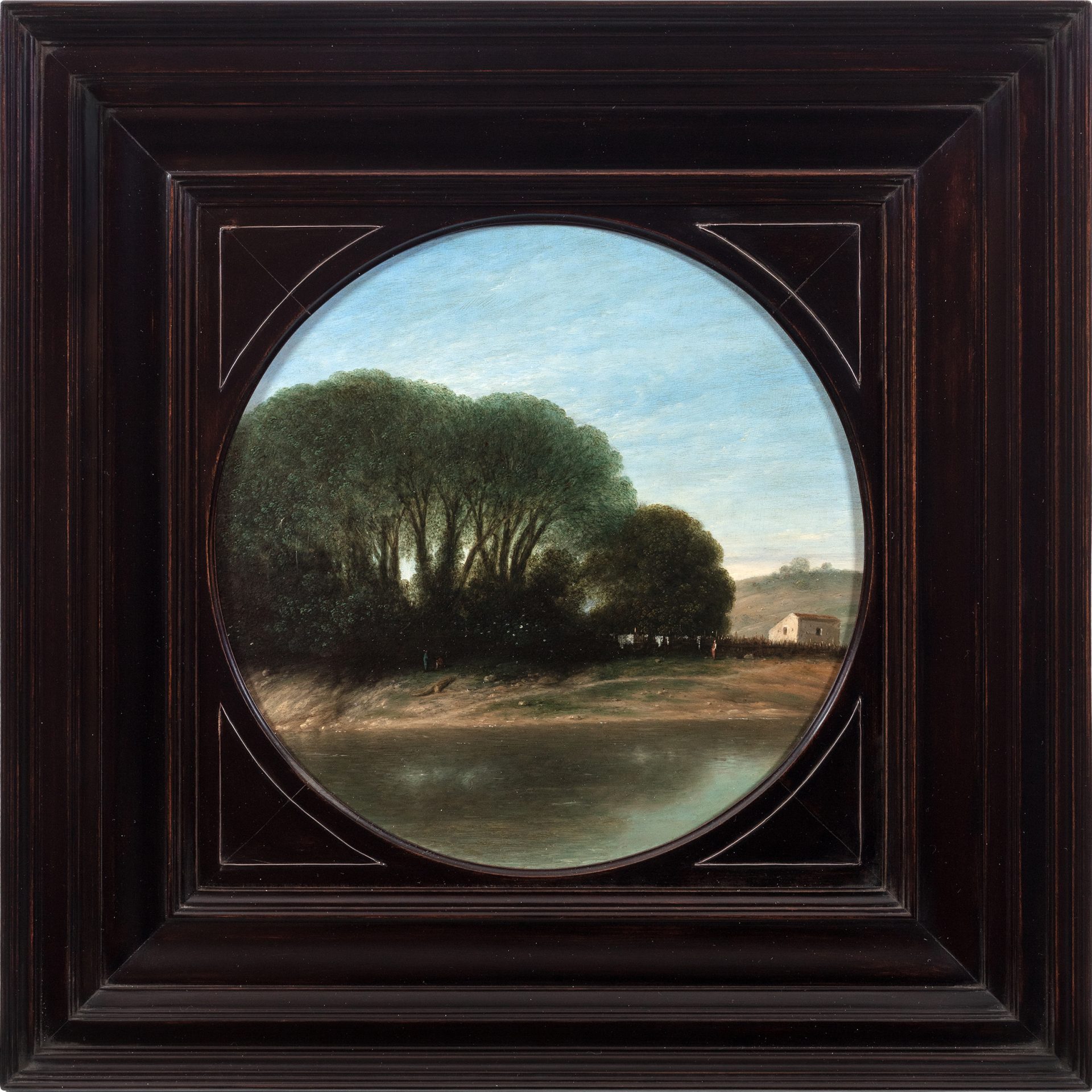 Landscape with a Farm and Trees beside a River | Nicholas Hall