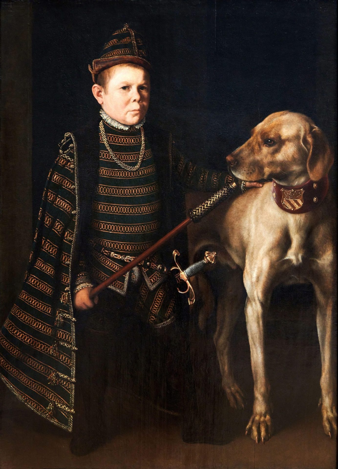 Portrait of Cardinal de Granvelle’s Dwarf Holding a Dog | Nicholas Hall